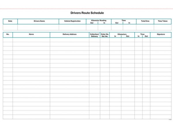 Drivers Route Schedule Book - RBE Stationery & Print